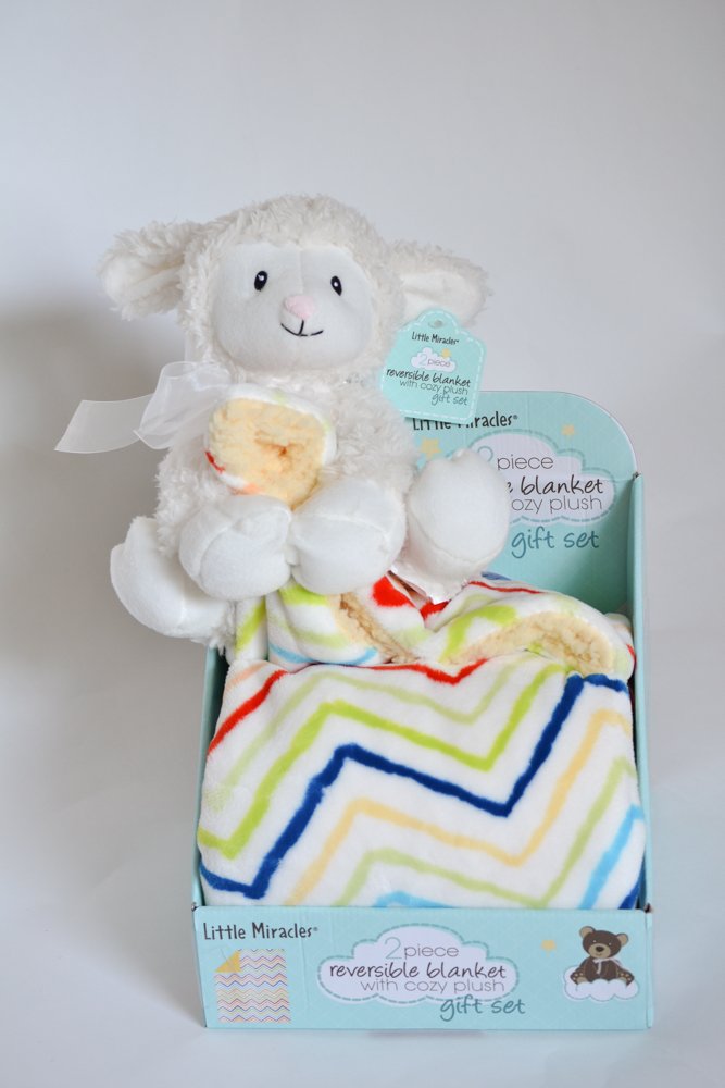 Amazon.com : Little Miracles Reversible Blanket with Cozy Plush 2 Piece ...