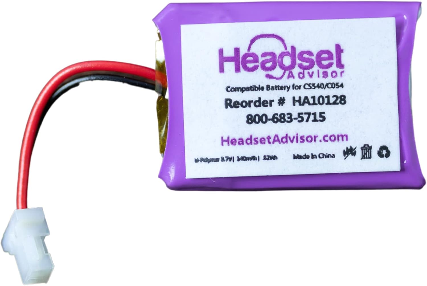 Amazon.com: Compatible Plantronics Battery Replacement for CS540 and ...