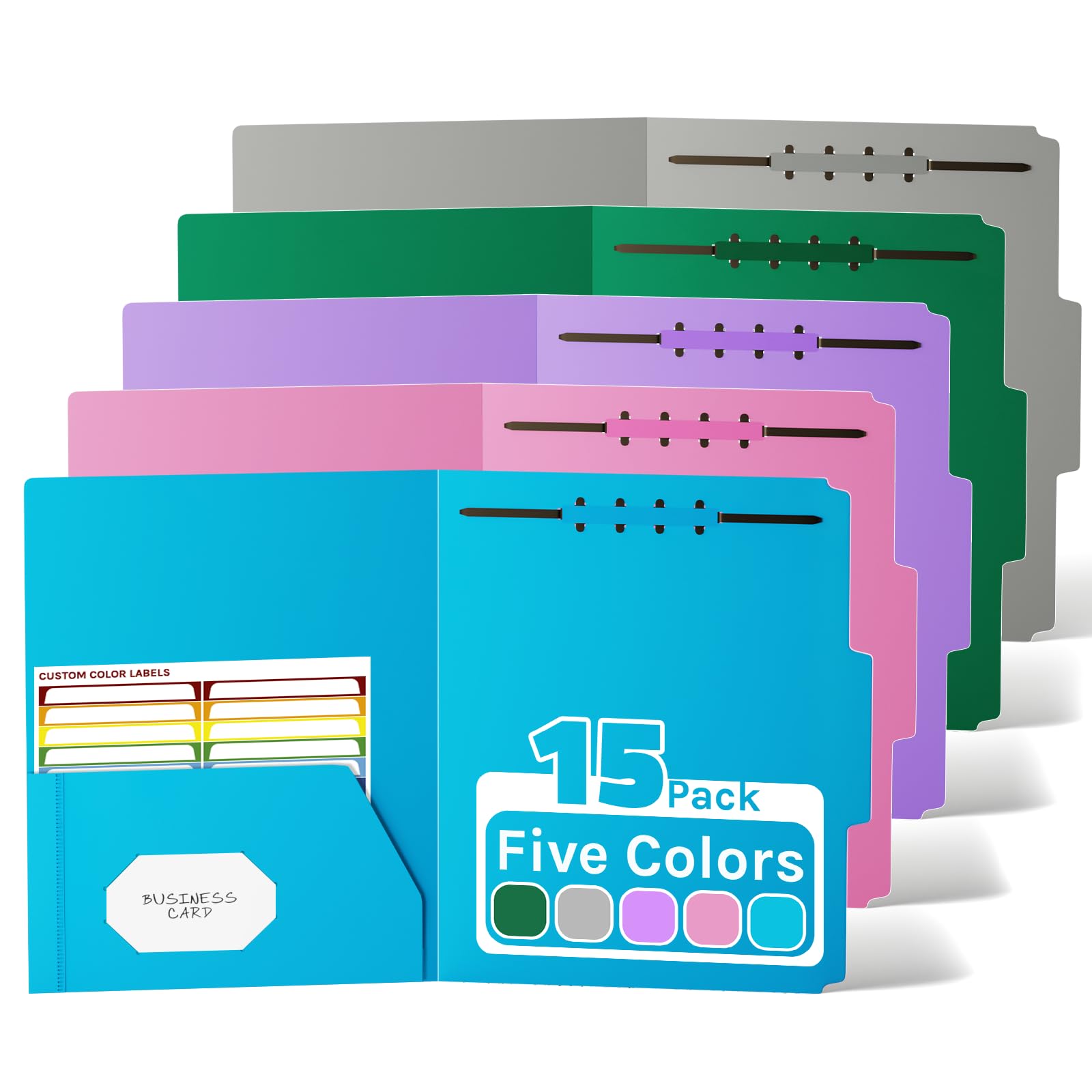 Amazon.com : Ansook Manila Fastener File Folder,Plastic Folders with ...