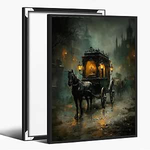 Amazon.com: Gothic Victorian Funeral Hearse Wall Art Dark Academia ...