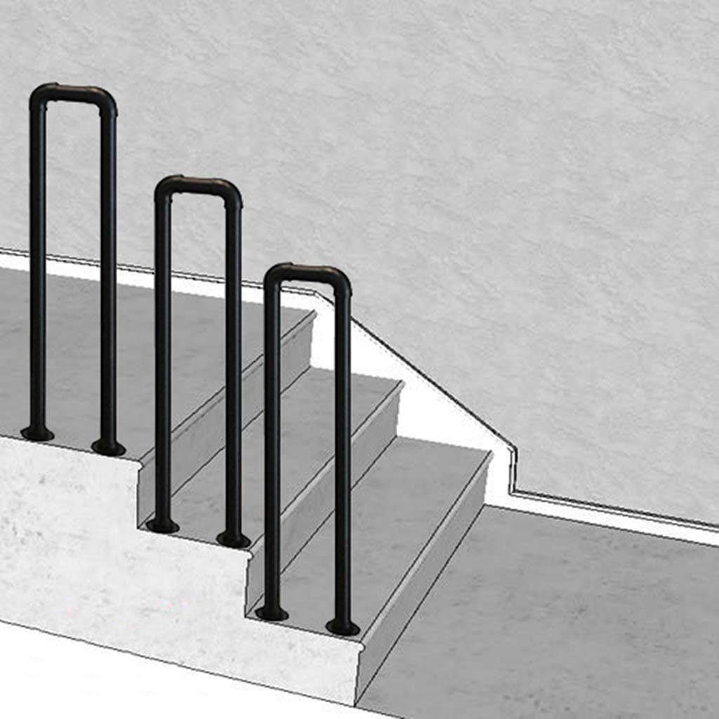 Buy PULASSI Industrial Outdoor Steps Stair Handrails, Transitional ...