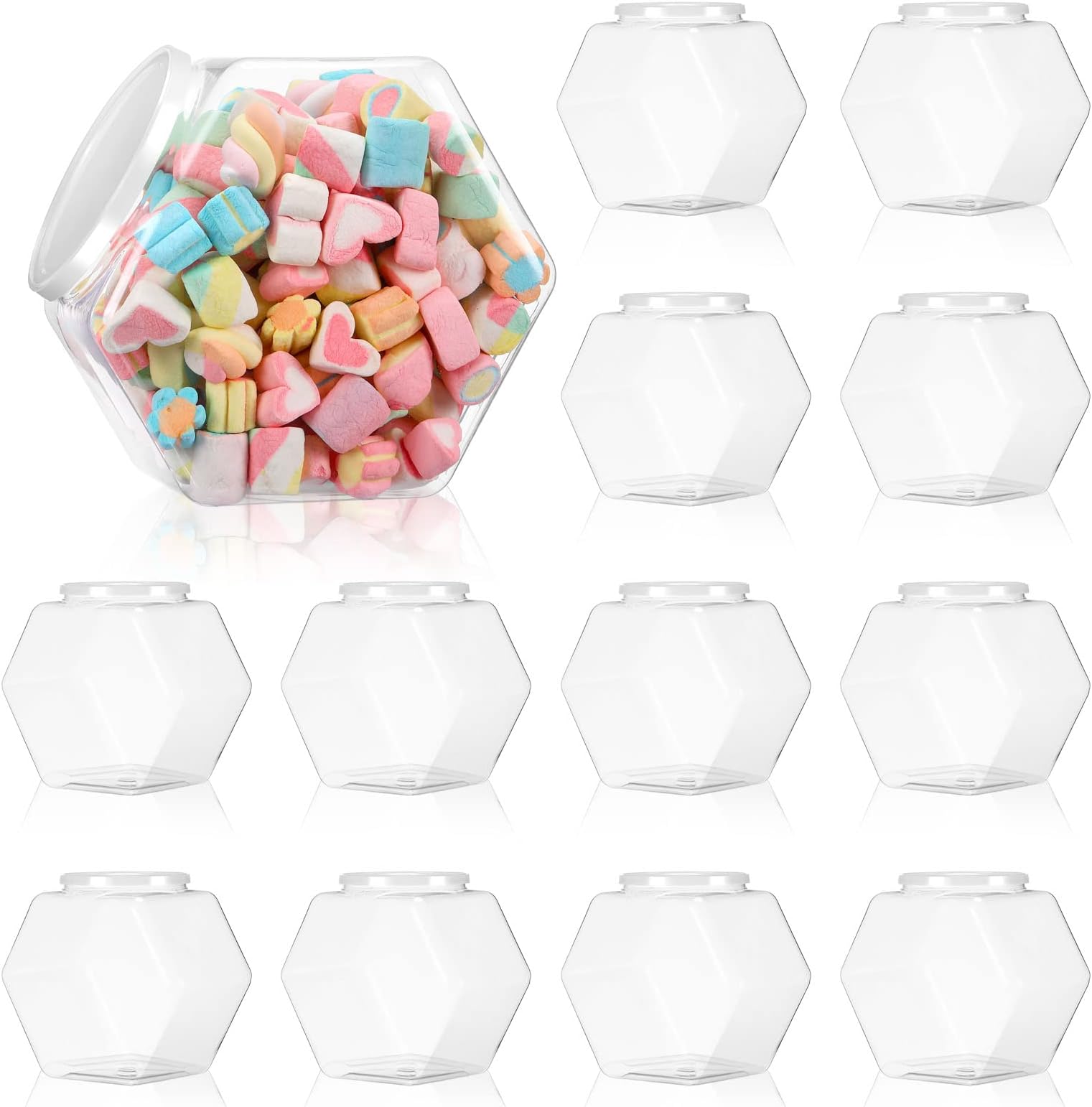 Amazon.com: Yahenda 8 Pcs Hexagon Plastic Cookie Jars with Airtight ...