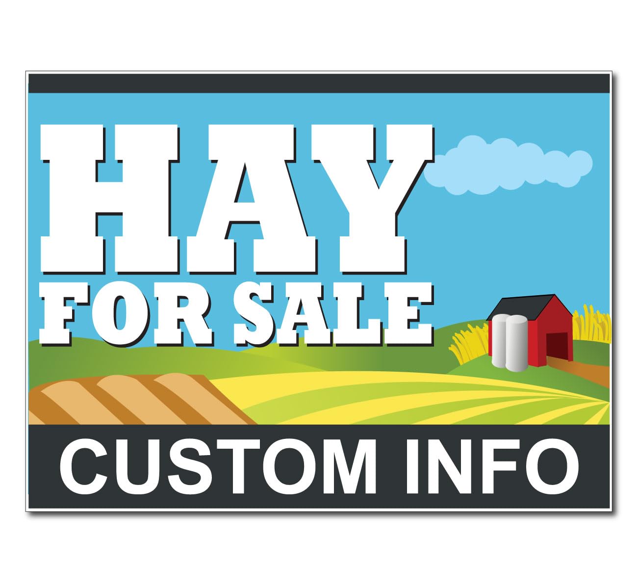 Amazon.com: Custom Hay For Sale Sign 18 x 24 Inch Yard Sign ...