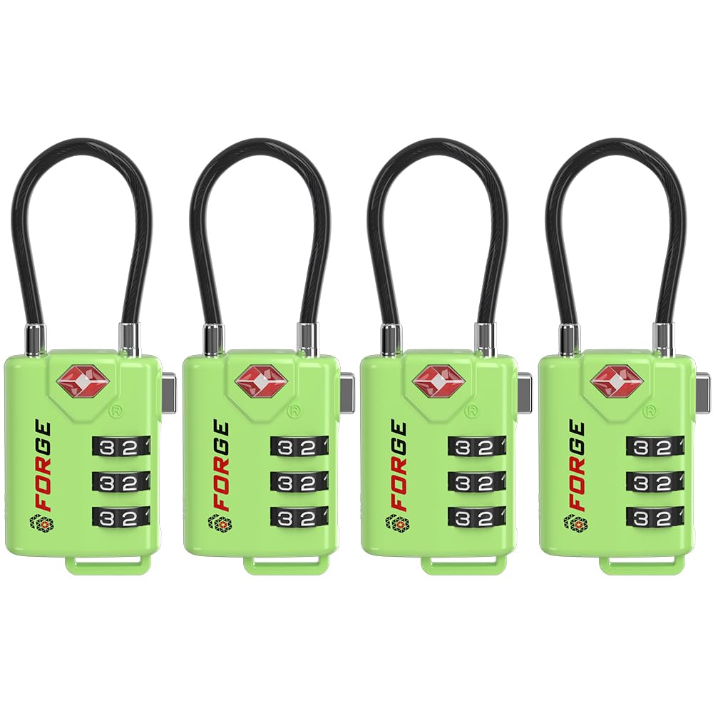 Snapklik.com : TSA Approved Cable Luggage Locks, Re-settable Combination