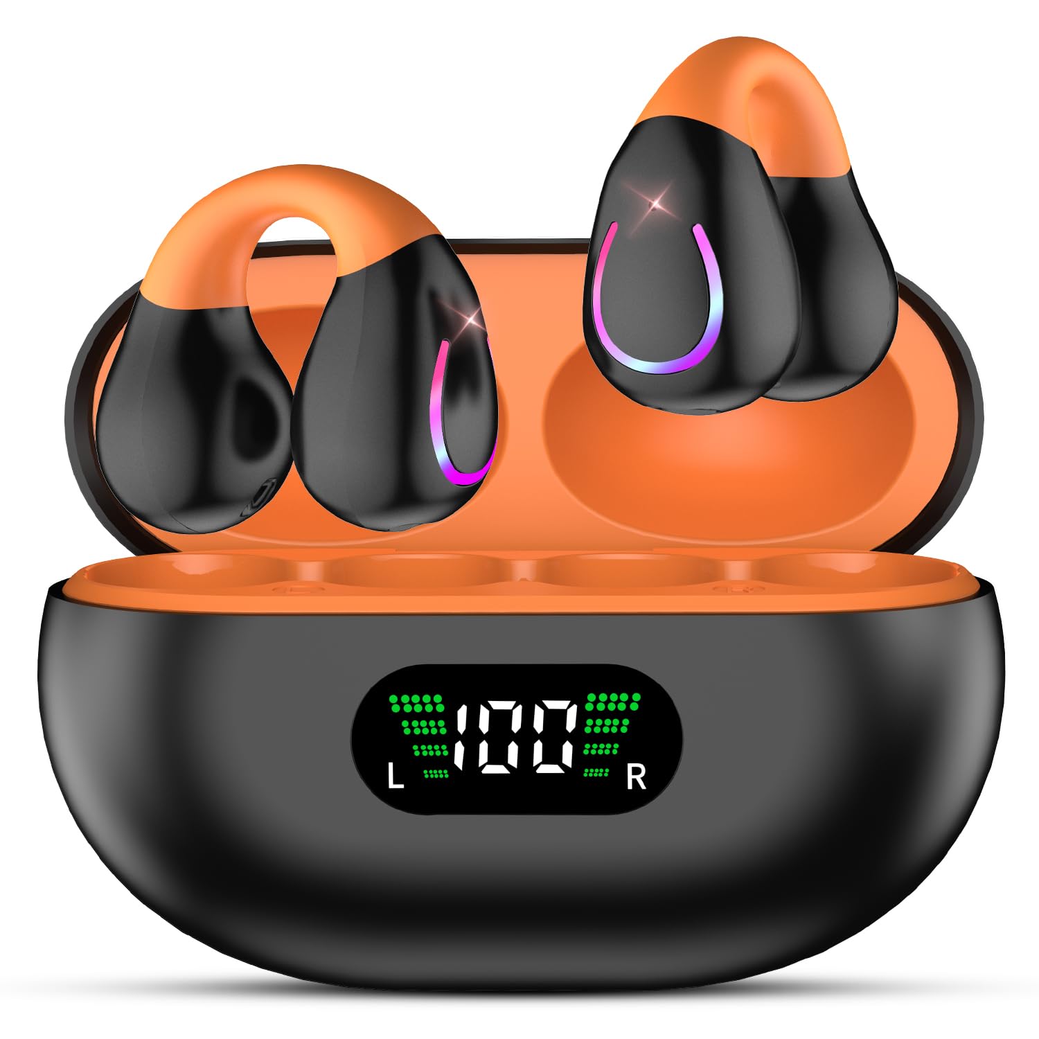 Amazon.com: NUPLEA Open Ear Bone Conduction Headphones Clip-on ...