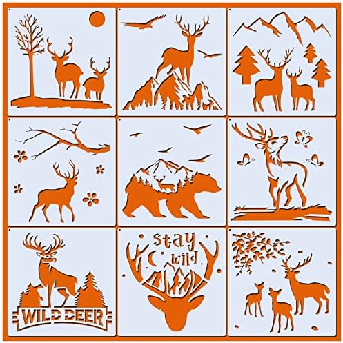 Amazon.com : Large Wild Deer Stencils for Painting on Wood,Deer Antler ...