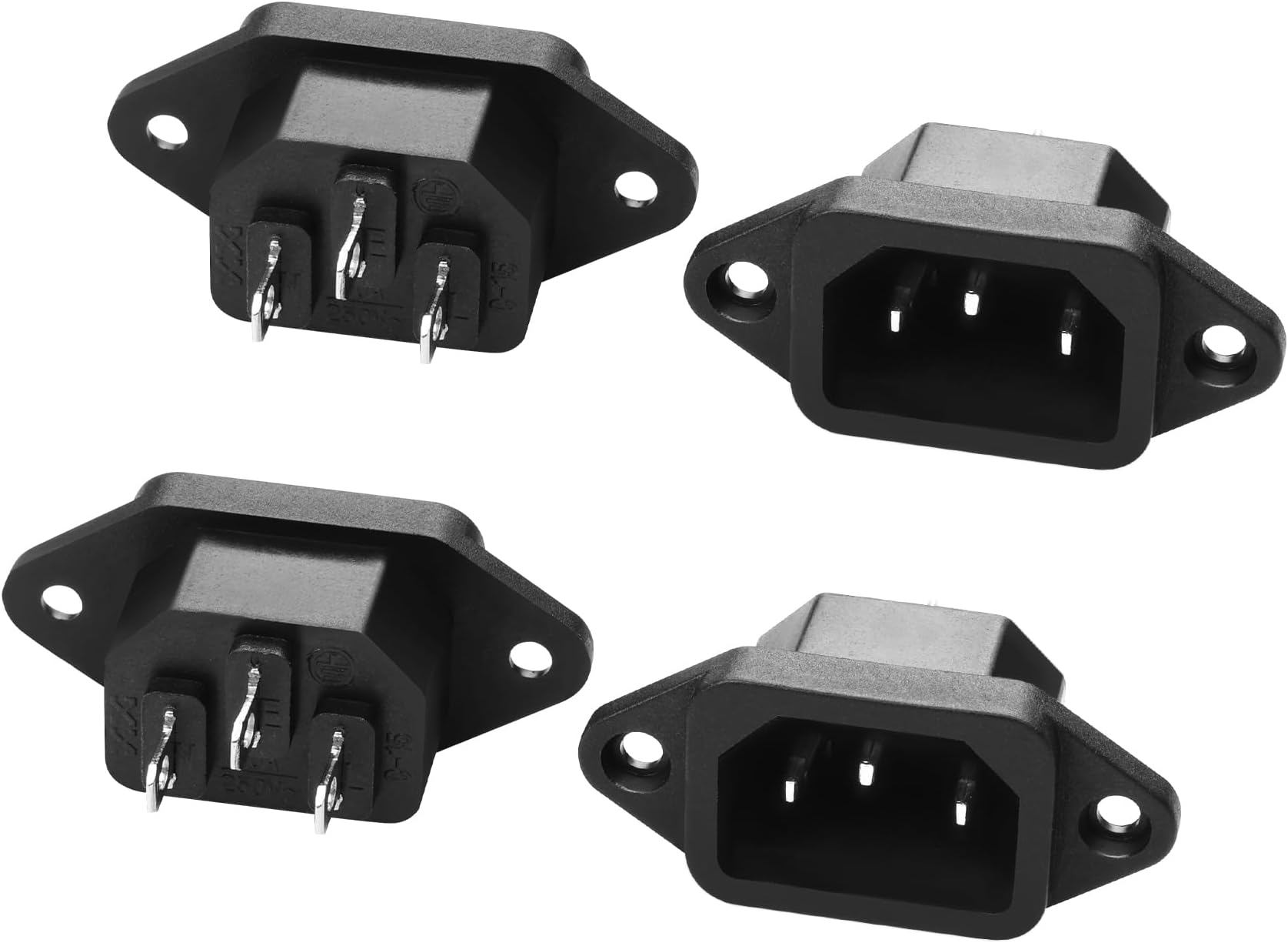 Amazon.com: JSADZKJ IEC320 C14 Panel Mount Adapter Plug C14 Male 3Pin ...
