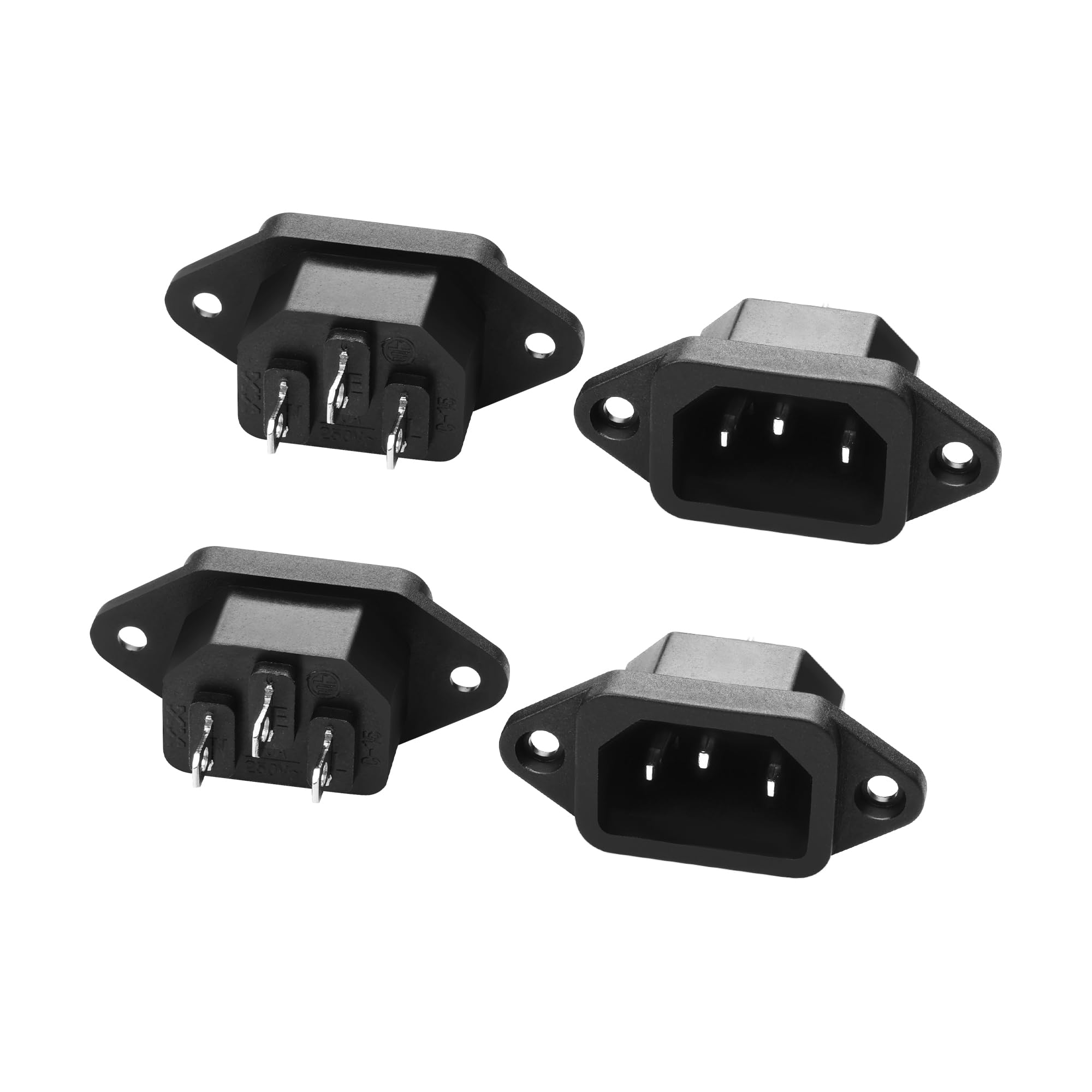 Amazon.com: JSADZKJ IEC320 C14 Panel Mount Adapter Plug C14 Male 3Pin ...