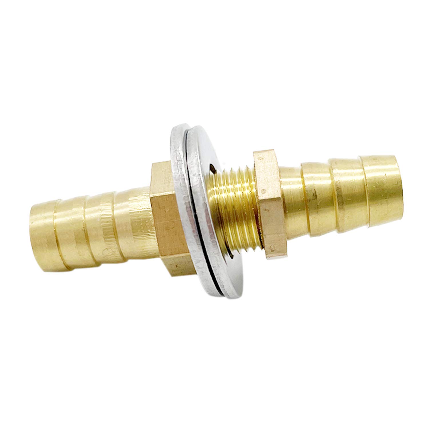 Snapklik.com : Brass 1/2" Hose Barb Bulkhead Fitting Thru-Bulk Straight ...