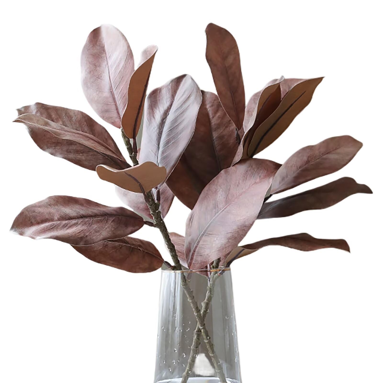 Amazon.com: Lovmeety 3 Pcs Fall Magnolias Leaves Artificial Plant, Fake ...