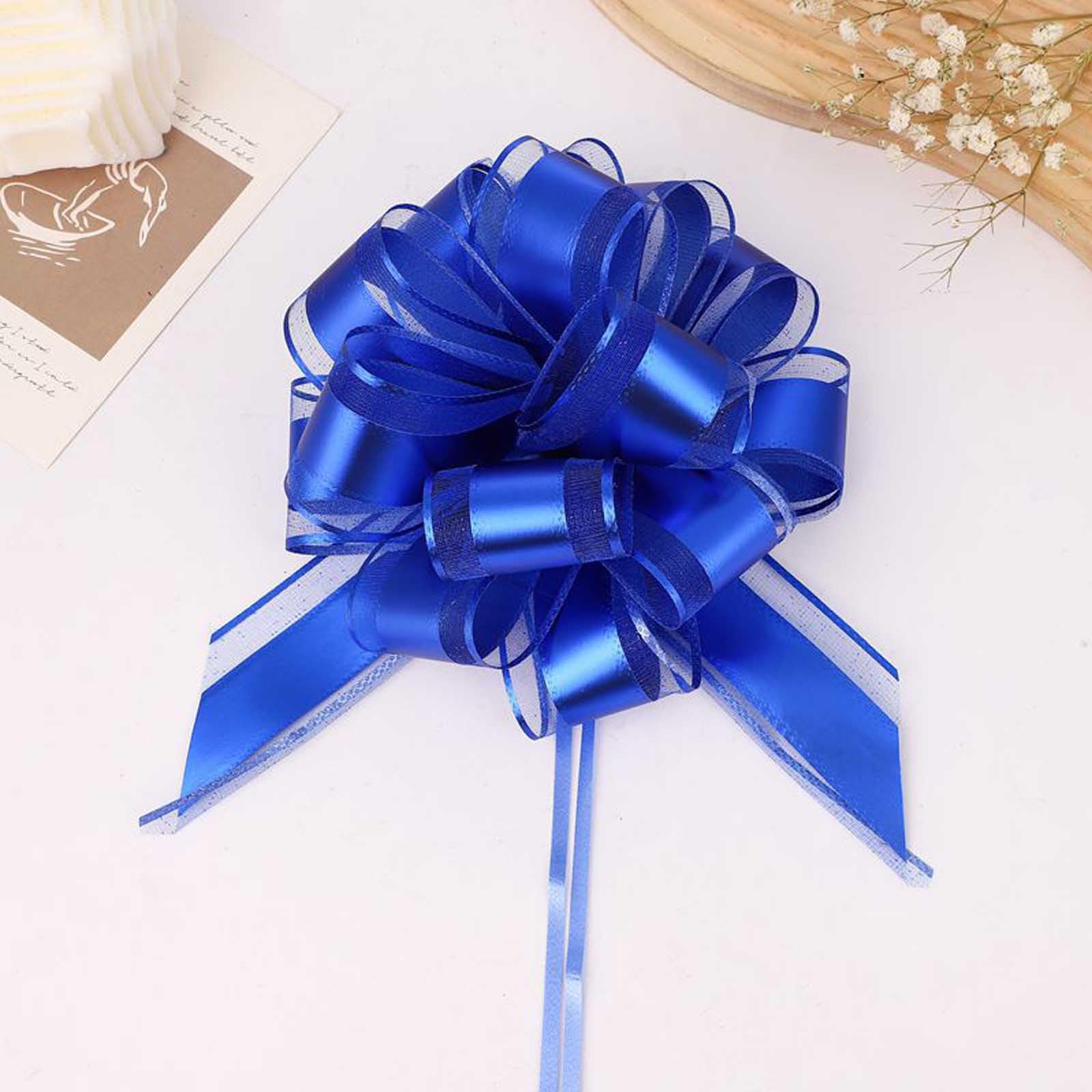 Amazon.com: GAKA 10 Pieces Blue Pull Bow, 6 inch Big Pull Bows for ...