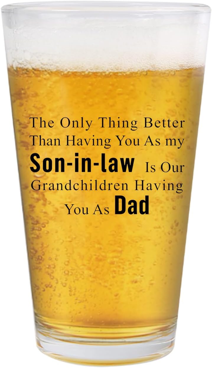 Amazon.com | Son in Law Gifts Beer Pint Glass, The Only Thing Better ...