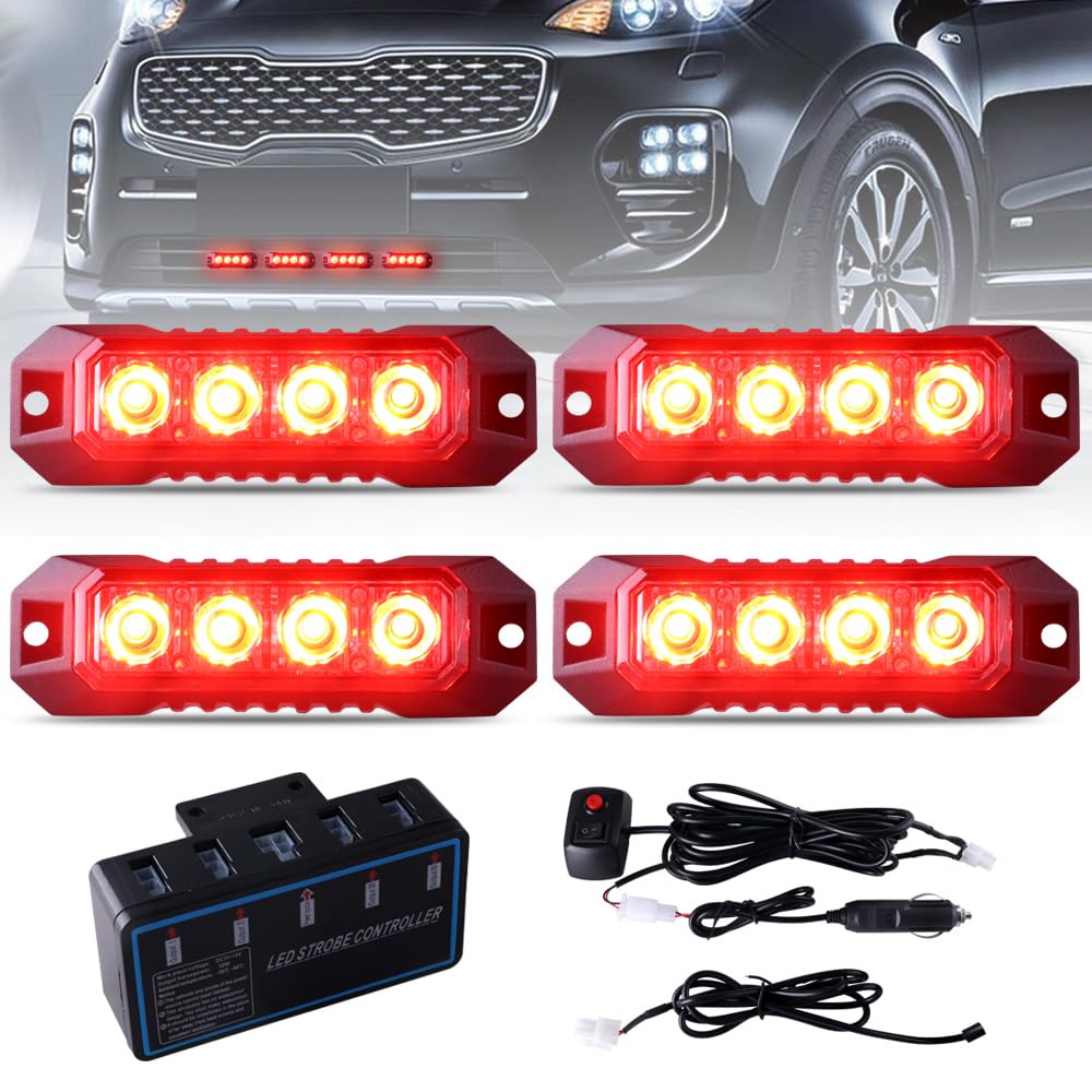 Amazon.com: Raryloy 4 LED Surface Mount Strobe Emergency Lights Kit for ...