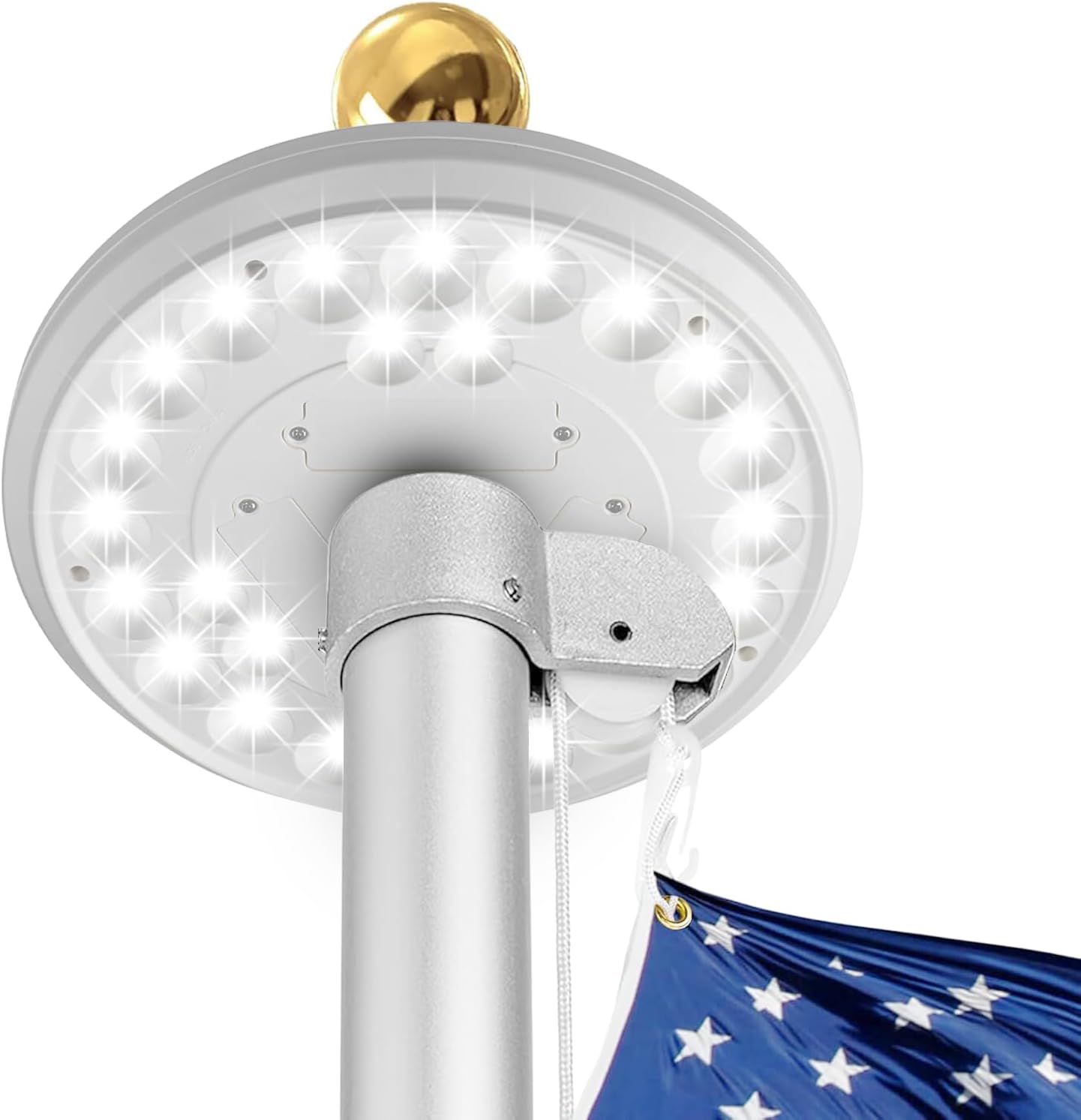 Amazon.com : Flag Pole Light Solar powered Flagpole – 60 LED Top Mount ...