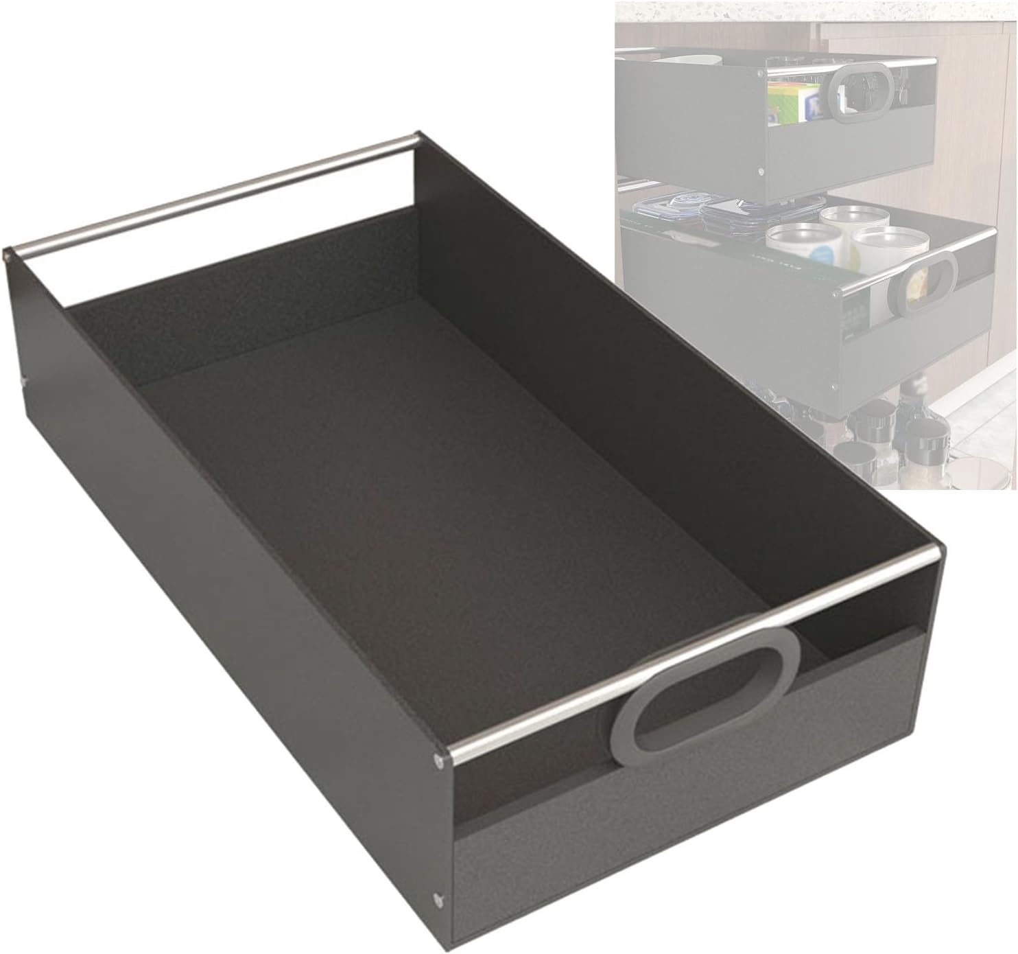 SlidingShelfOrganizerPullOutBathroomTrayFramedCabinetLiftRackSpaceSavin ...