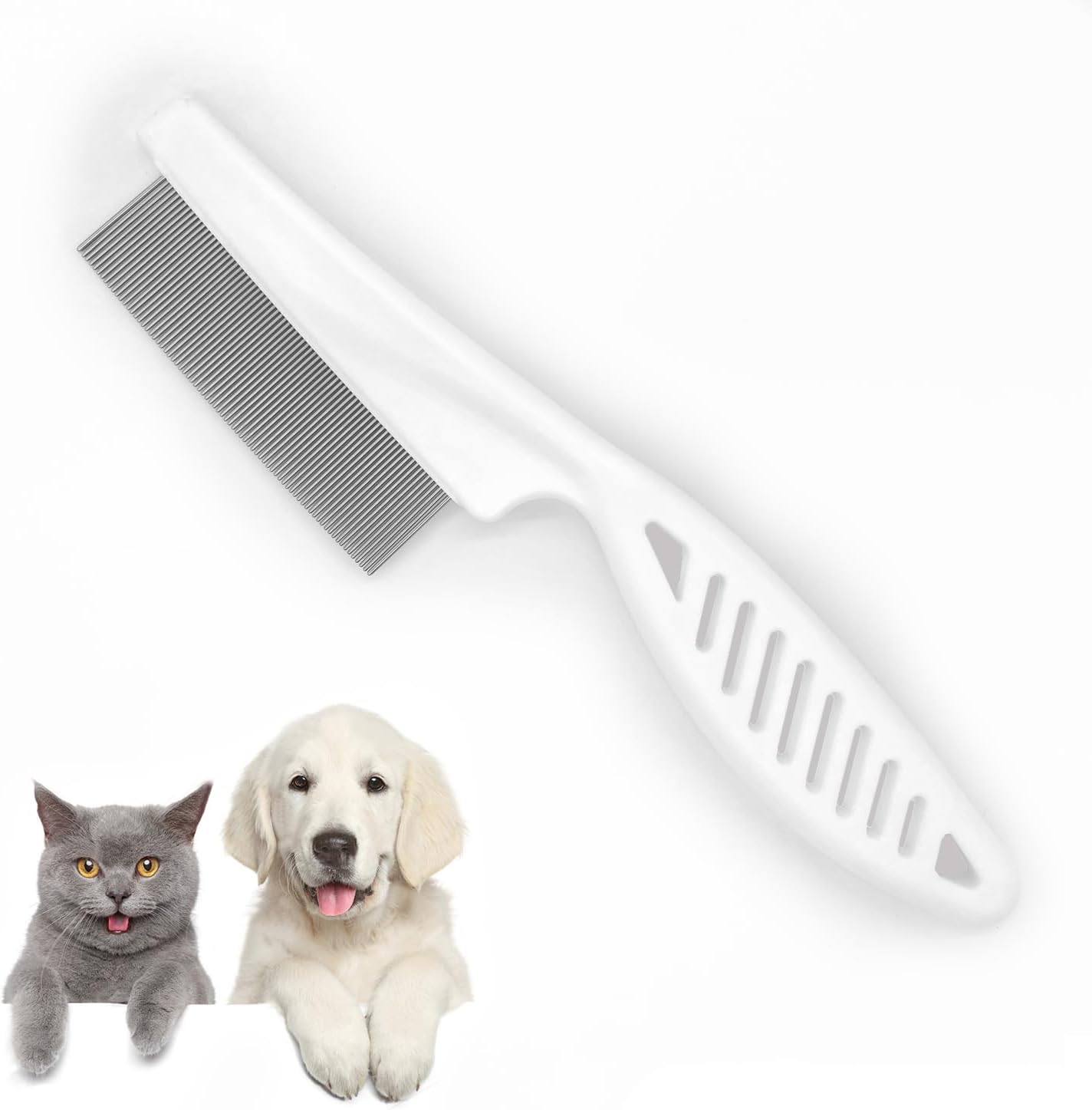 Flea Comb for Cats Dogs Flea Comb for Long Hair, Pet Comb Grooming Comb ...