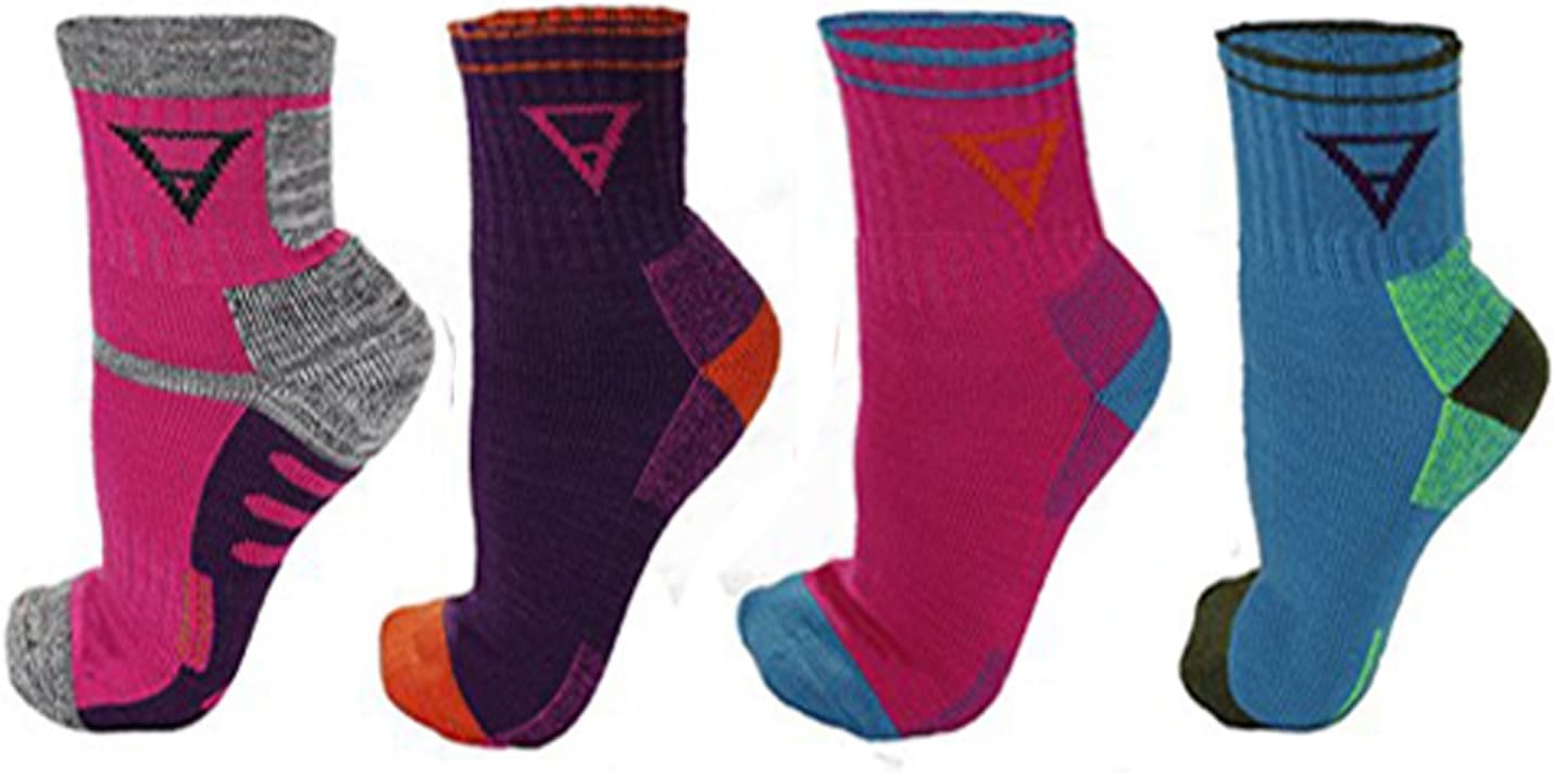 FITSHIT Athletic Hiking Socks 4 Pack - Mens & Womens Multi Performance ...