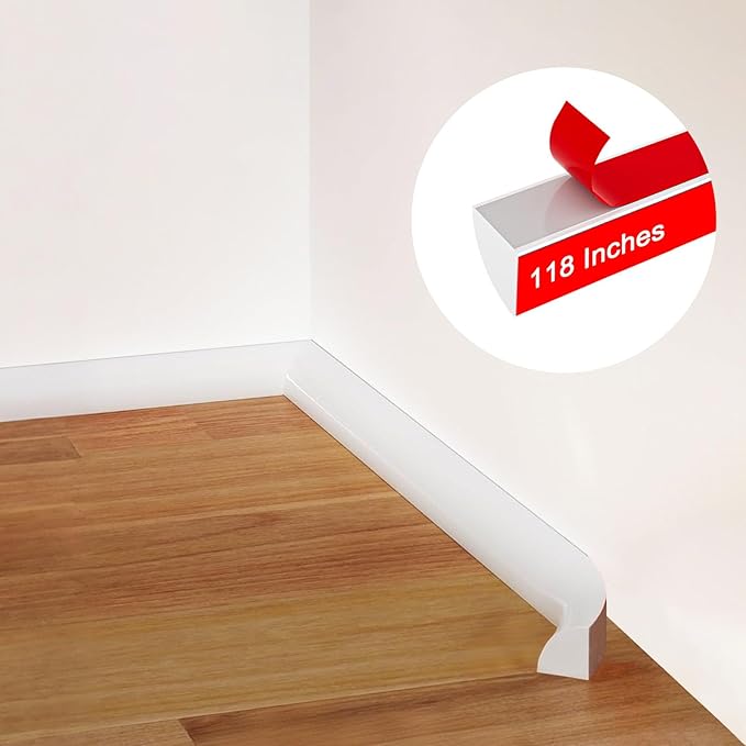 Amazon.com: Peel and Stick Quarter Round Trim, Flexible Quarter Round ...