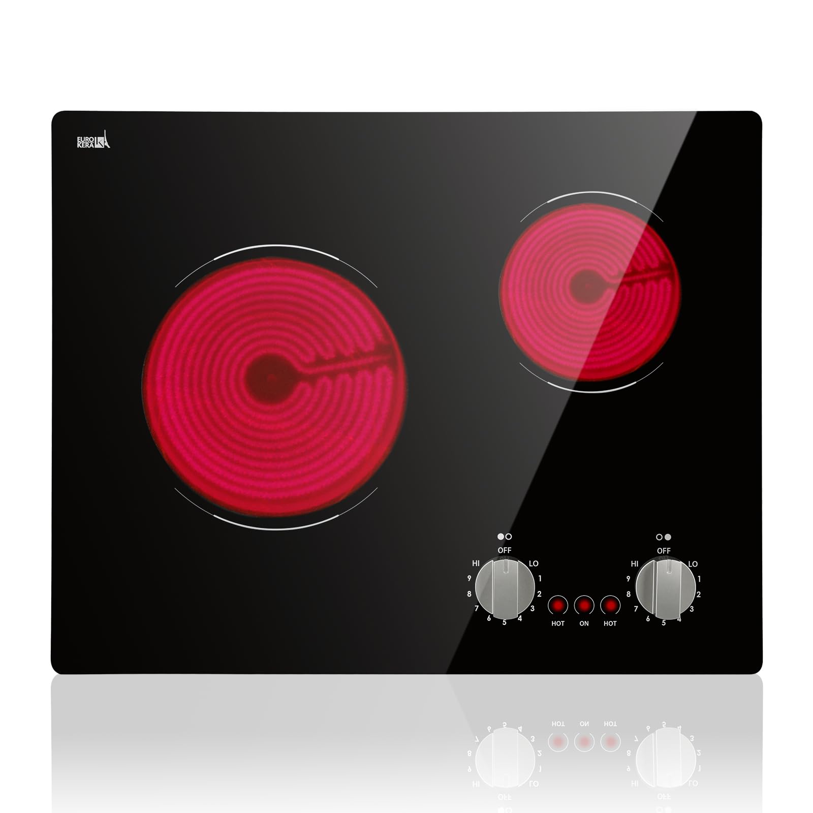 Amazon.com: Electric Cooktop 2 Burner, 21 Inch Double Electric Stove ...