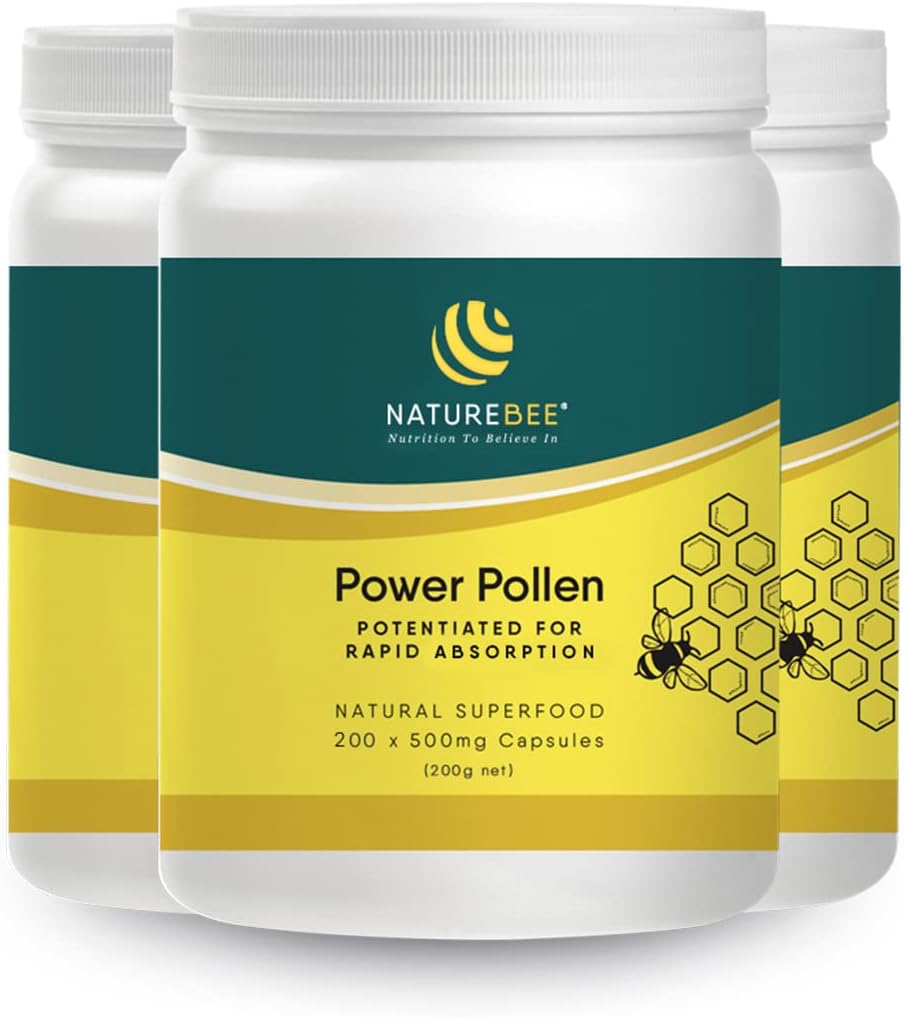 Amazon.com: NatureBee Power Pollen 200 x 500mg Caps (Pack of 3 ...