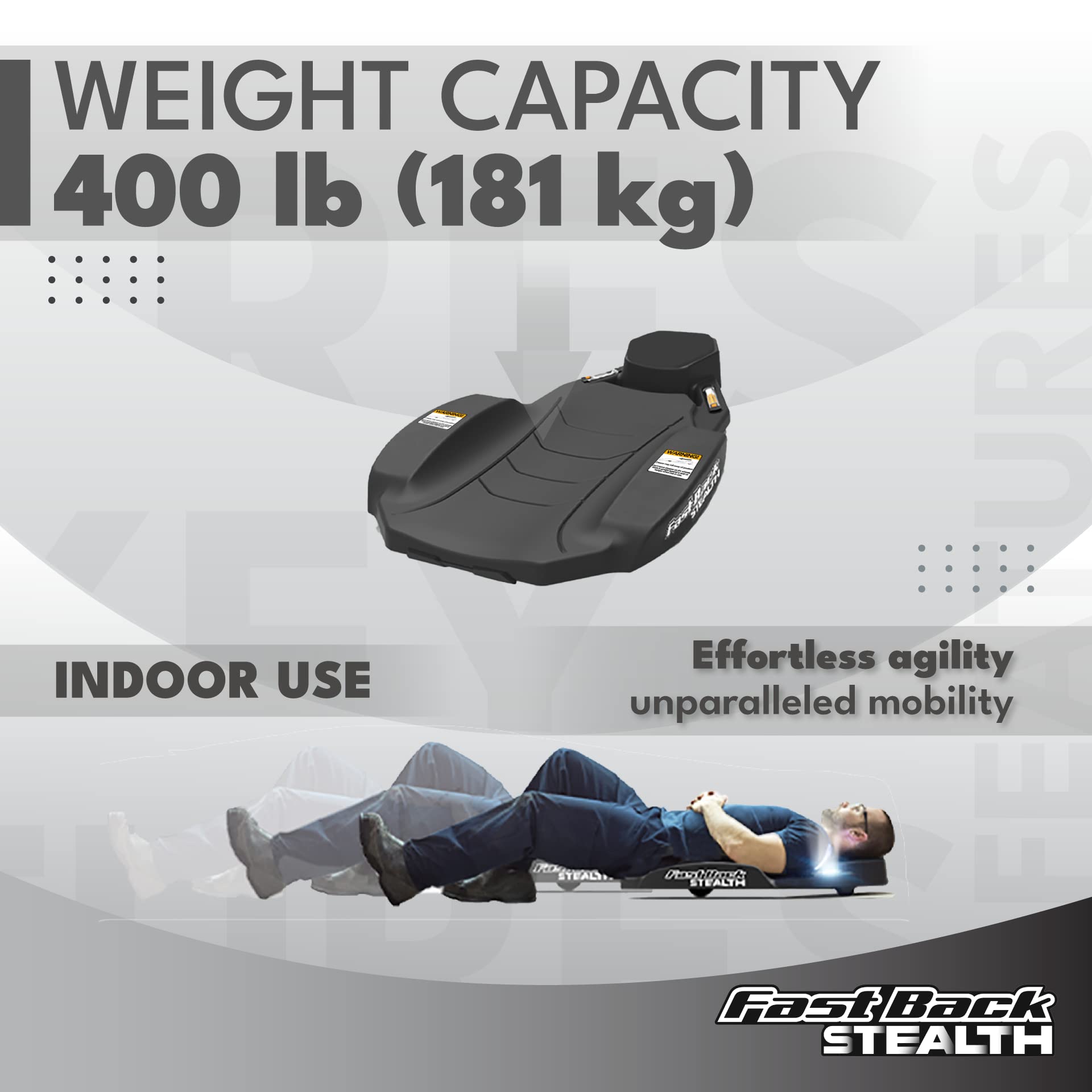 Snapklik.com : Creepex Fastback Stealth From Ergonomic Automotive Creeper For Indoor Use - Heavy ...