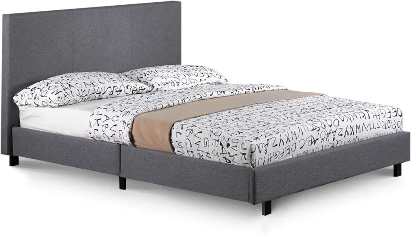 Modernique Grey Fabric Low End Bed Frame in Single Small Double King ...
