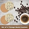 Amazon.com: Vintage Library Due Date Card Coaster Set, 4pcs Library ...