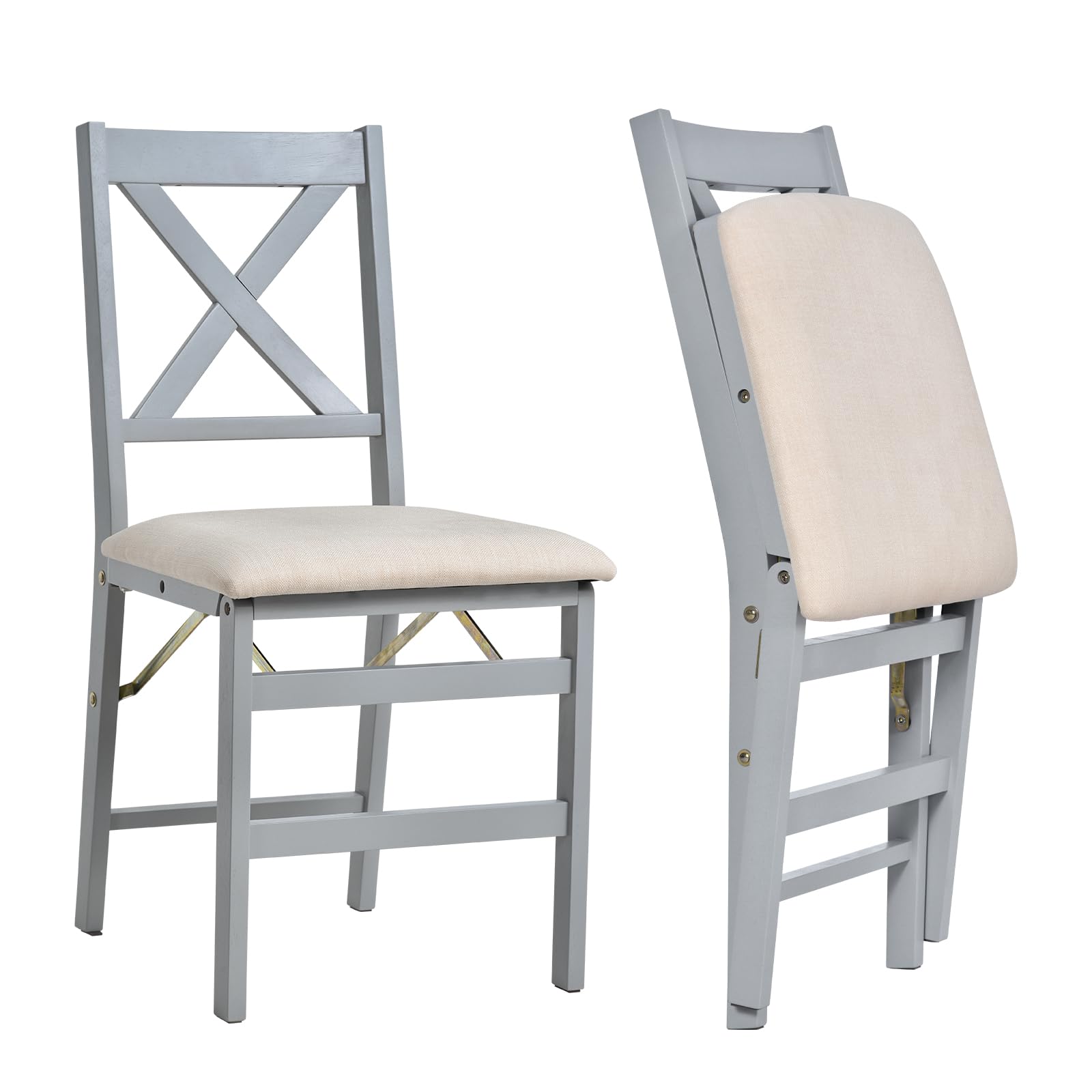 Amazon.com - COLAMY Folding Dining Chairs Set of 2, Foldable Chairs ...