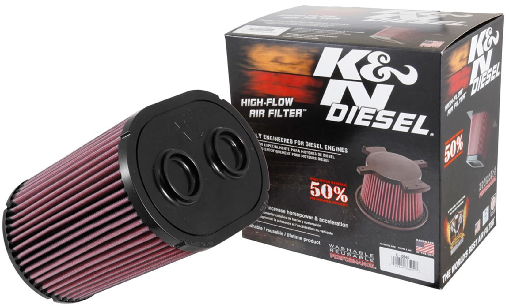 Amazon.com: K&N High-Flow Original Lifetime Engine Air Filter: Increase ...