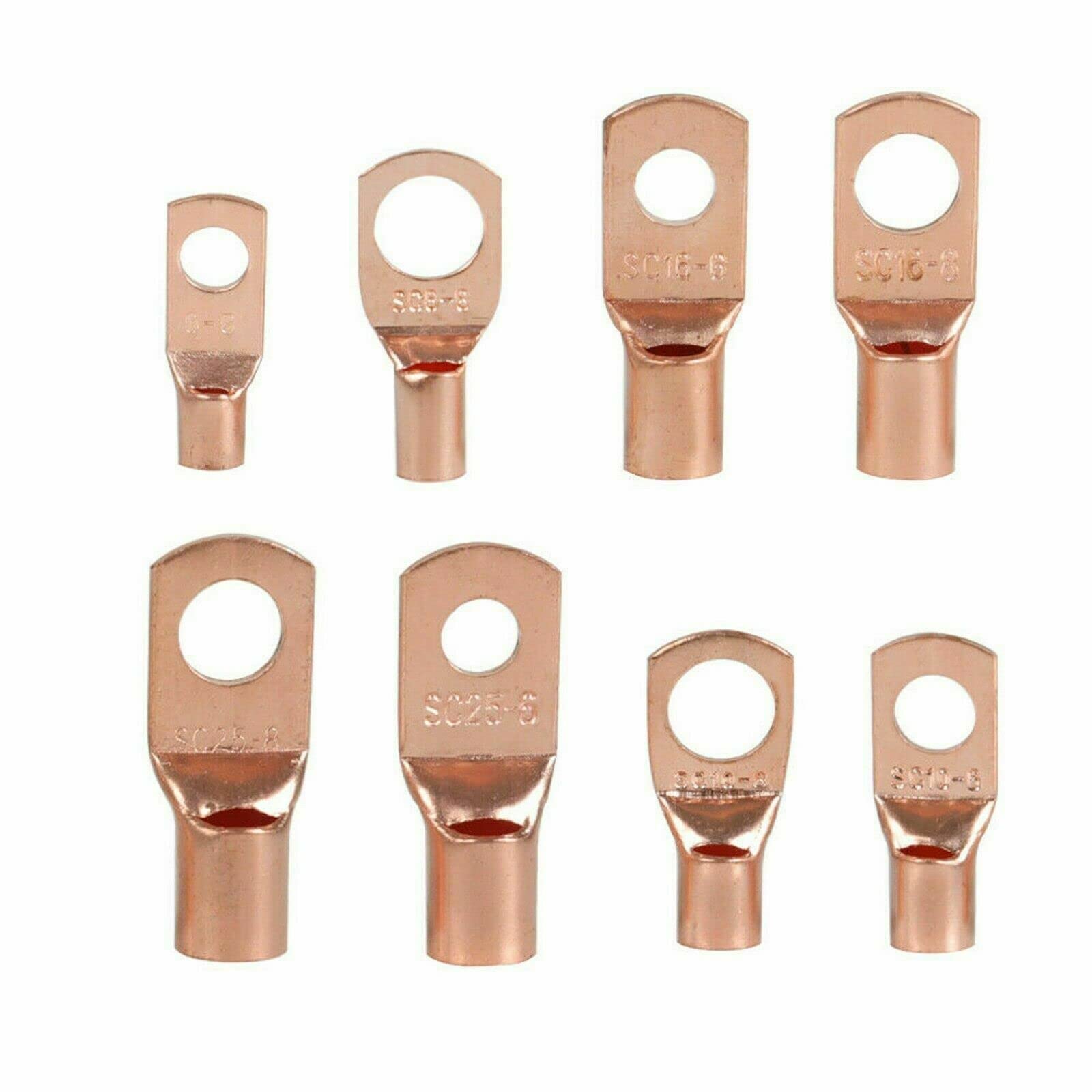Buy 60Pcs Copper Ring Wire Terminals Battery Welding Cable Lug Tube ...