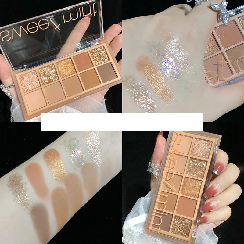 Amazon | karonpeln アイシャドウ 10色カラー アイメイク パレット 人気 高発色 ナチュラル 立体 保湿成分 携帯便利 日常 通勤 通学 パーティー 披露宴 結婚式 発表会 ...