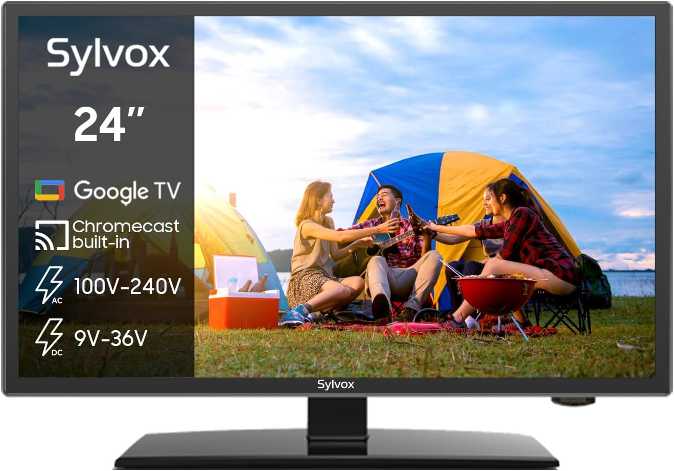 SYLVOX Smart RV TV, 24'' 12 Volt TV for RVs 1080P FHD Google TV with ...