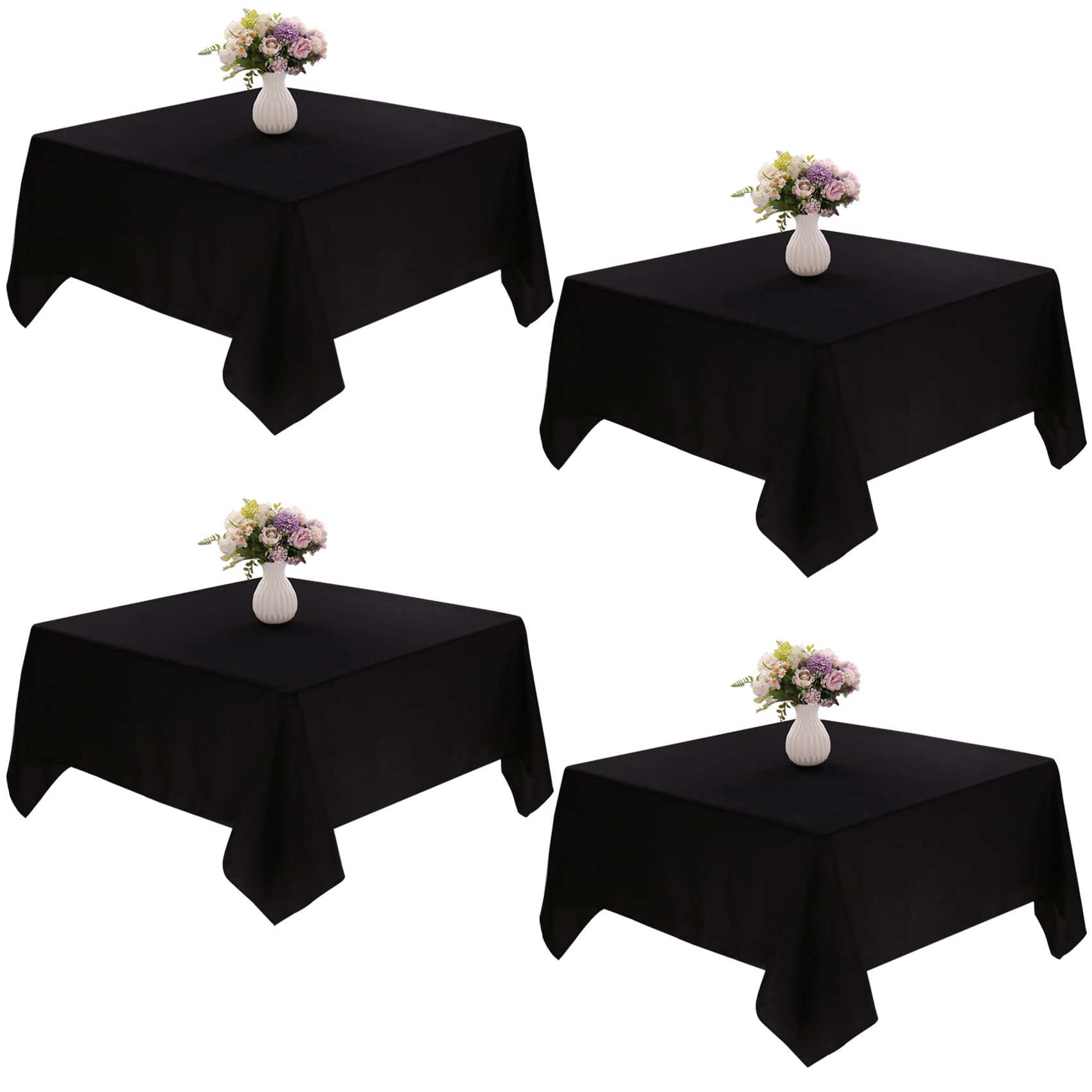 Amazon.com: JALANCY 4 Pack Square Table Cloth 52x52 Inch Black ...