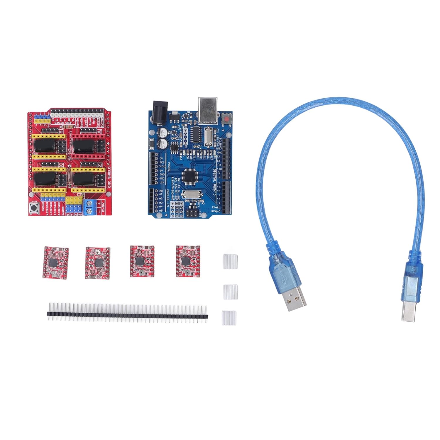 Amazon.com: CNC Shield Expansion Board Driver Kit,A4988 Stepper Motor Drive,for 3D Printer,V3 V4 ...