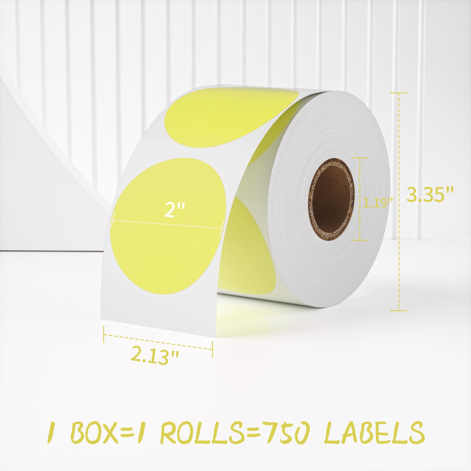 Snapklik.com : MFLABEL 750-Pack Yellow Round Labels