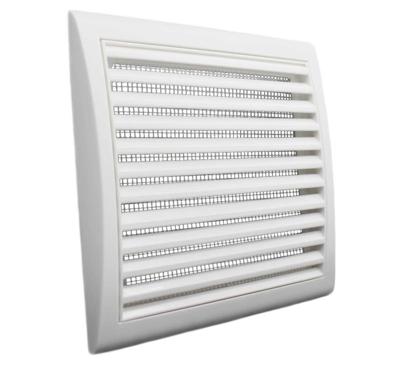 Large White External Wall Vent Square Slim Grille With Insect ...