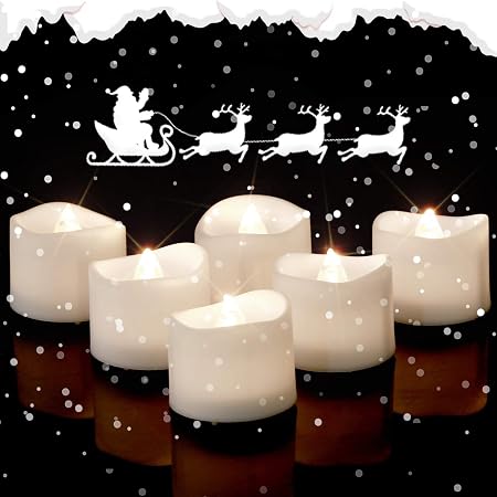 Amazon.com: Homemory Modern Bright White Battery Tea Lights Bulk, Set ...