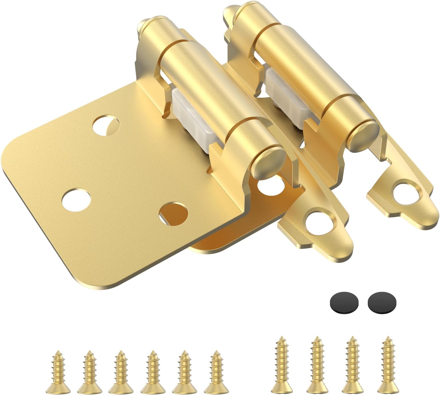 Laurey 28737 No Offset Polished Brass Semi Concealed Cabinet Hinges, 1 ...