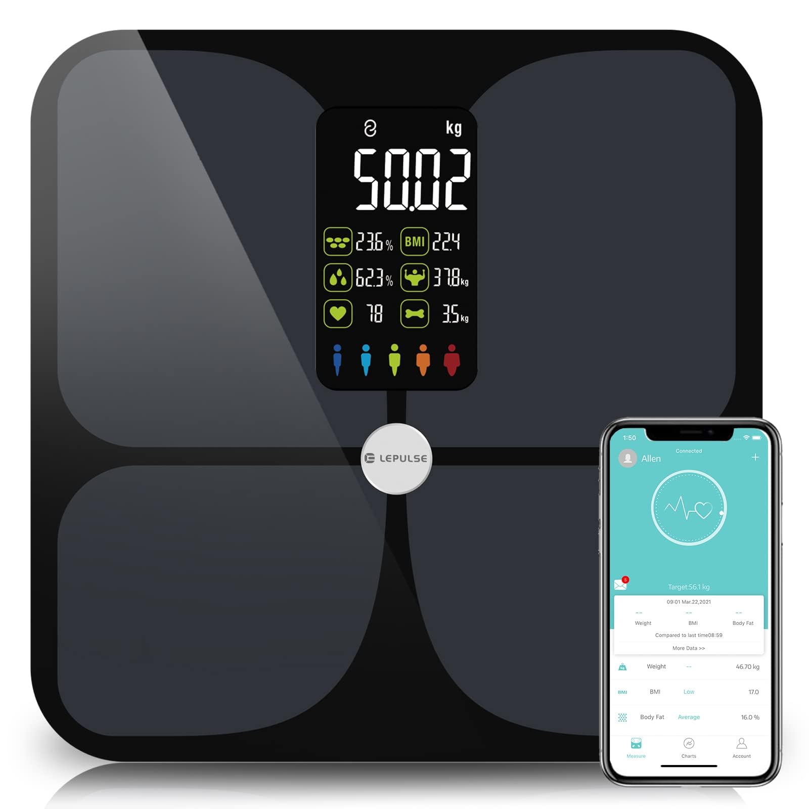 Wellue Personal Scales Digital Test Winner Bmi Scales With Body ...