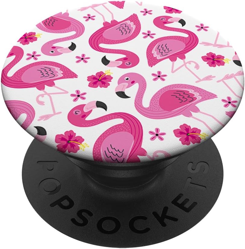 Amazon.com: Cute and Fun Tropical Flamingo Christmas PopSockets PopGrip ...