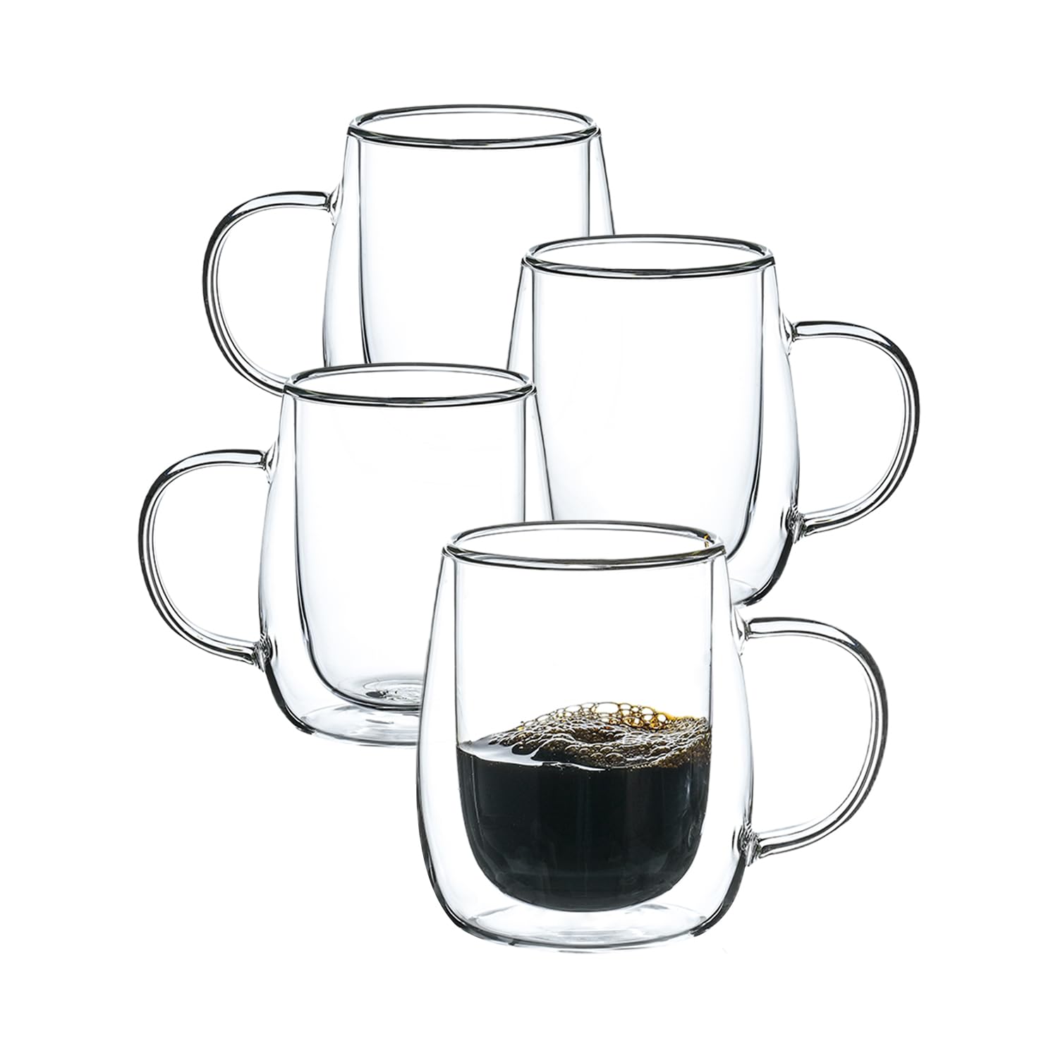Amazon.com | Wlasss Espresso Cups, 7.4oz/210ml Double Walled Glass ...