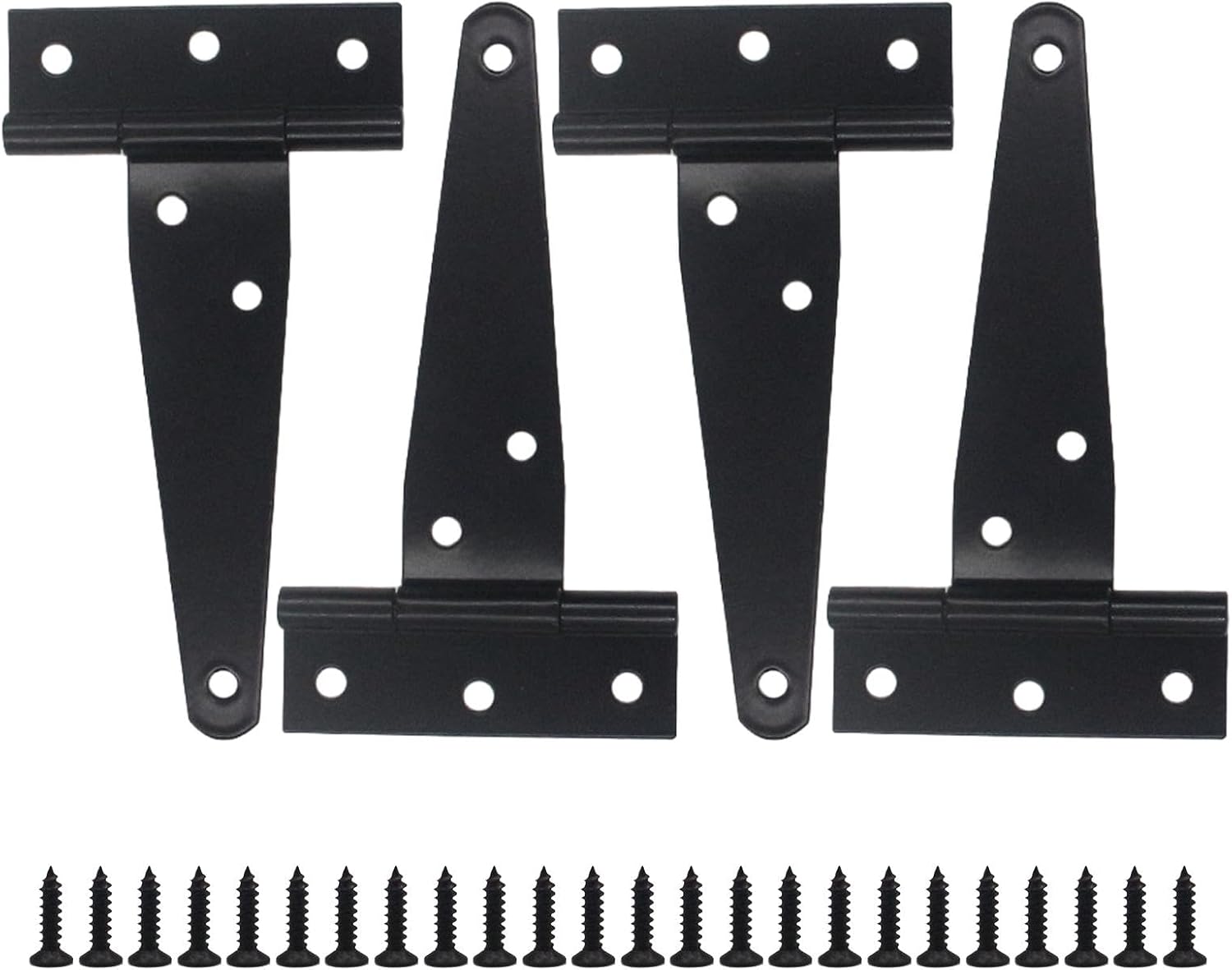 4Pcs T-Hinge Black,Garden Shed Hinges Gate Hinges for Wooden Gates ...