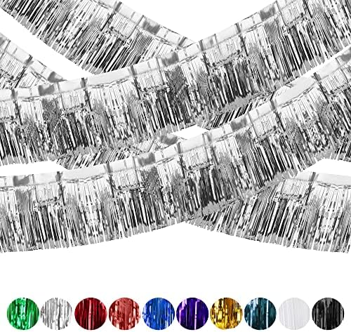 Amazon.com: 8 Pack Metallic Foil Fringe Garland Float Fringe Curtains ...
