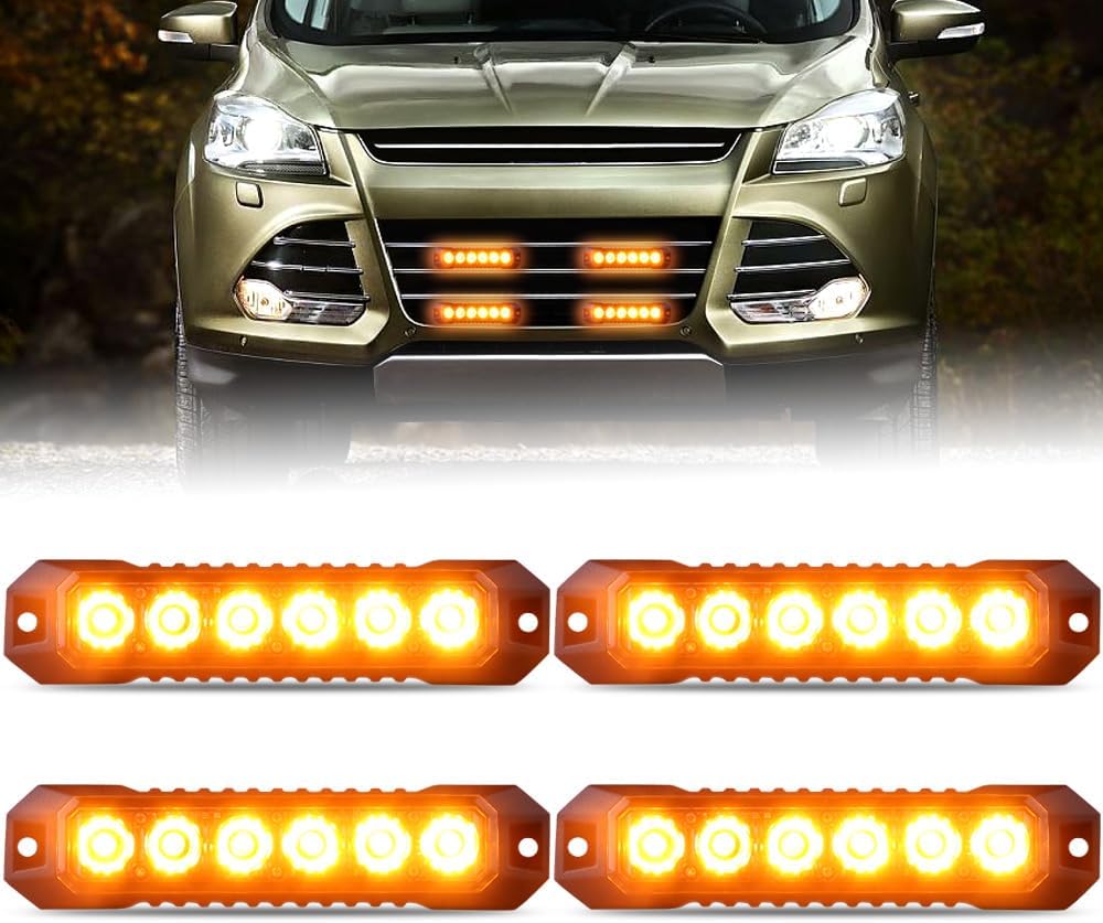 Amazon.com: Nrgedzam 6 Led Emergency Strobe Lights for Trucks Mini ...