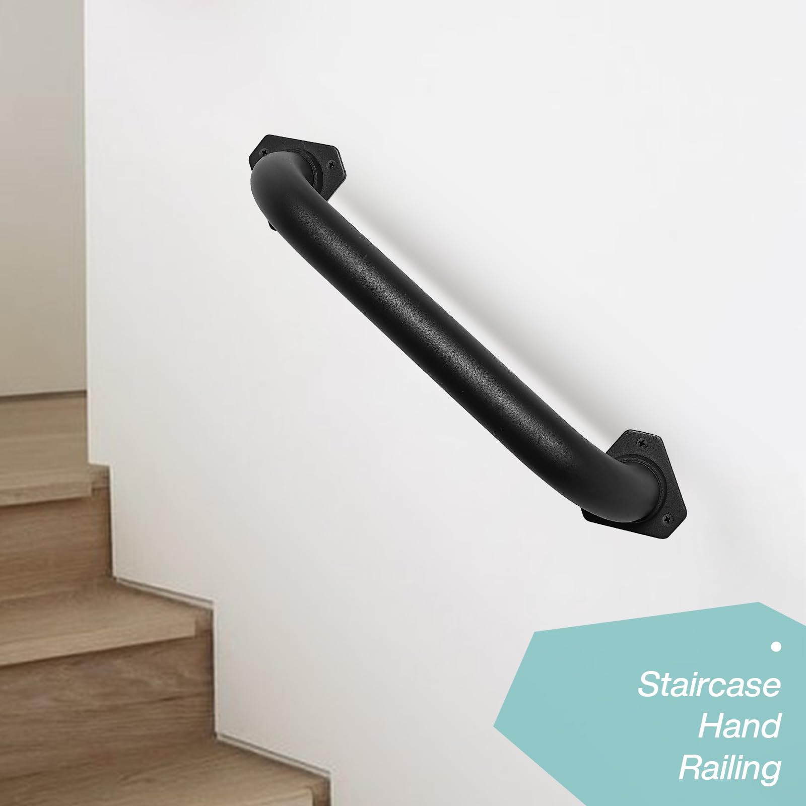 Snapklik.com : Purife 2 Pack 1FT No-Slip Black Triangle Metal Stairway ...