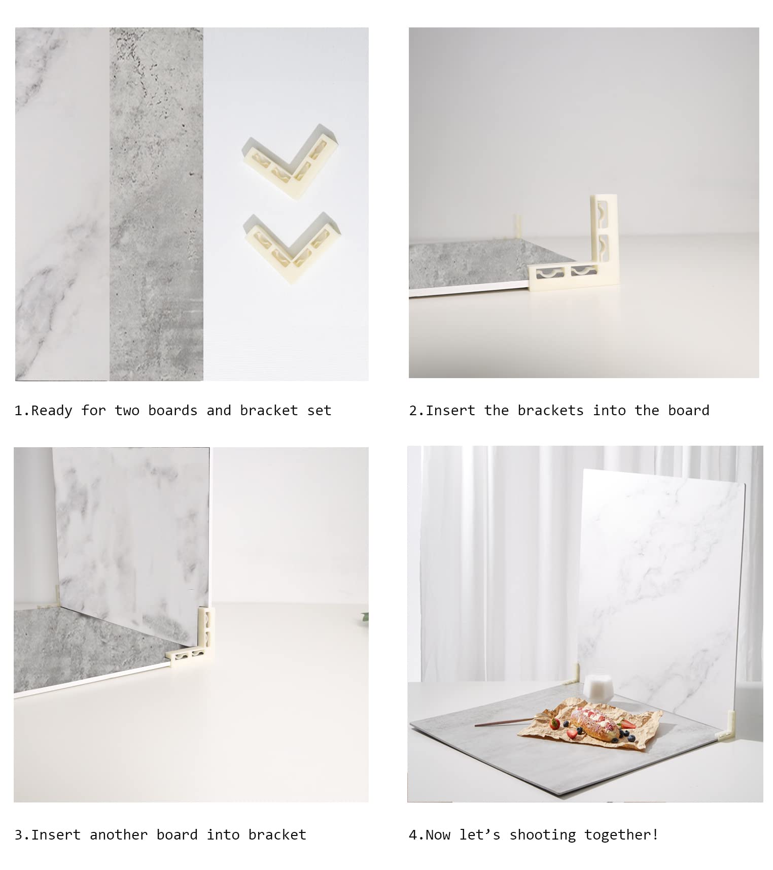 5PCS Photo Backdrop Boards with Carry Bag, 16x16Inch Marble Cement ...