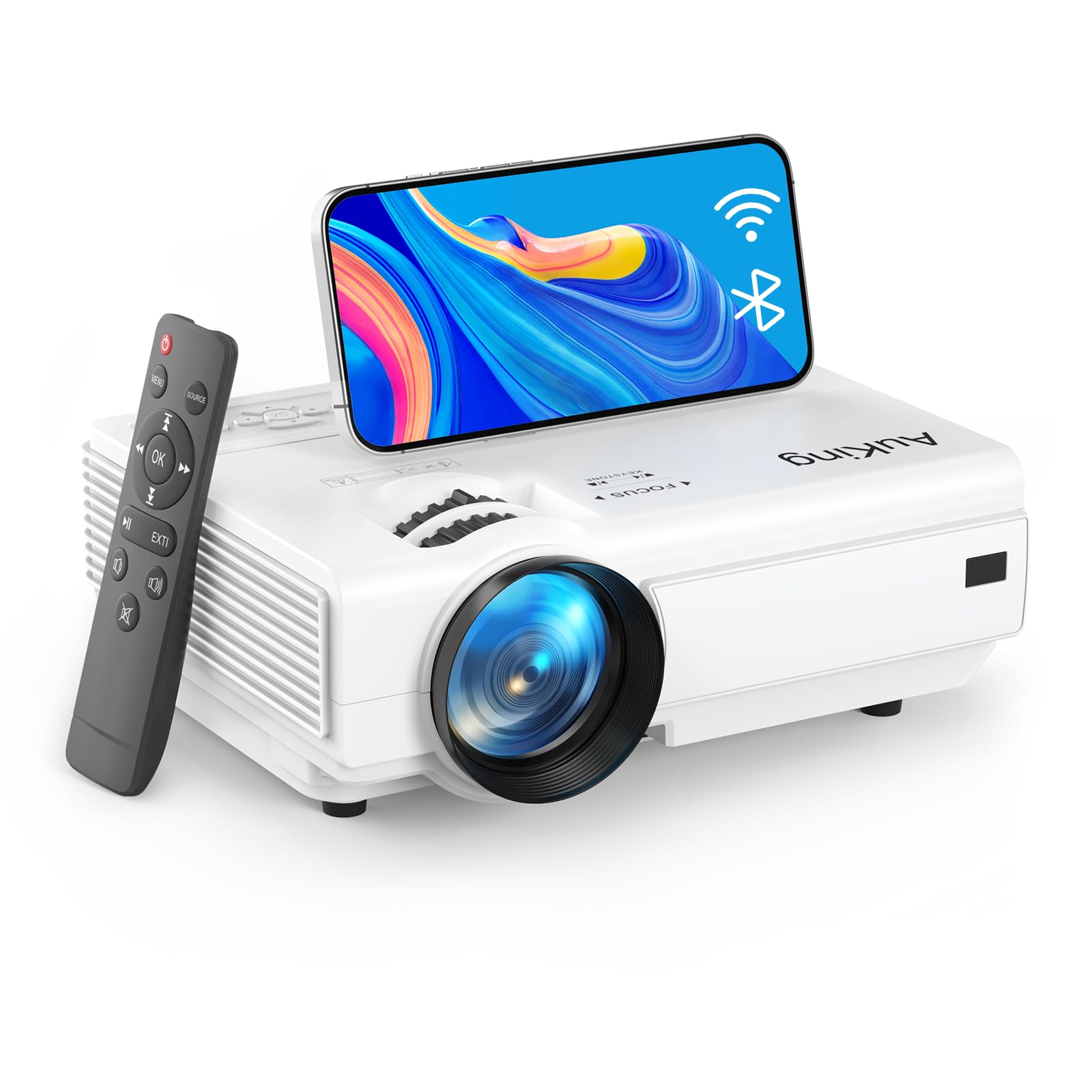 Amazon.com: AuKing Mini Projector with WiFi and Bluetooth, 2024 ...
