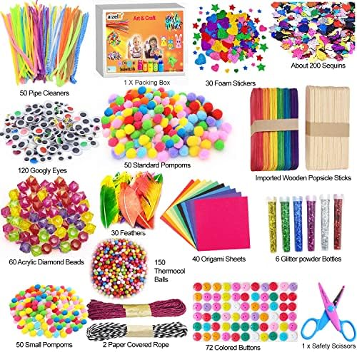 Aizelx Art & Craft Supplies for Kids Ages 6 7 8 9 10 Craft Set School ...