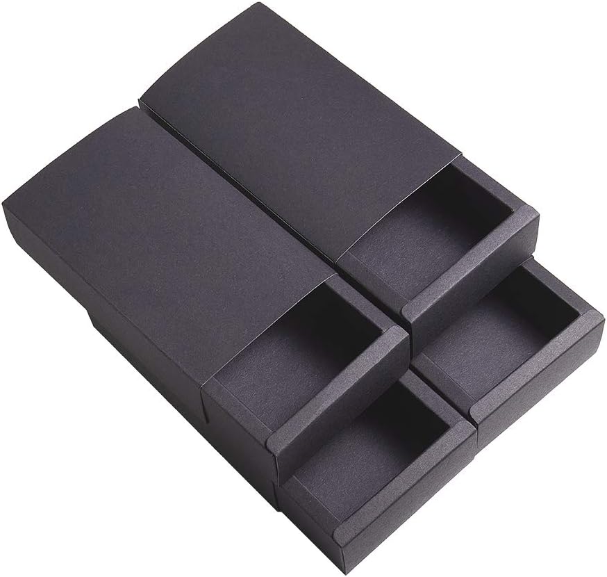 BENECREAT 12 Pack Kraft Paper Gift Boxes with Clear Lid 17x10x4cm PVC ...