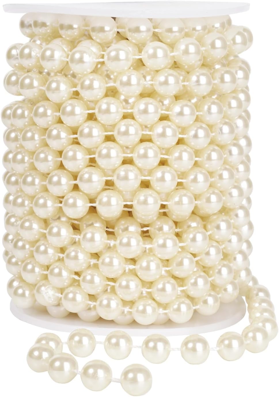 Amazon.com: Ltvystore 10 mm Roll Large Ivory Pearls String Faux Crystal ...